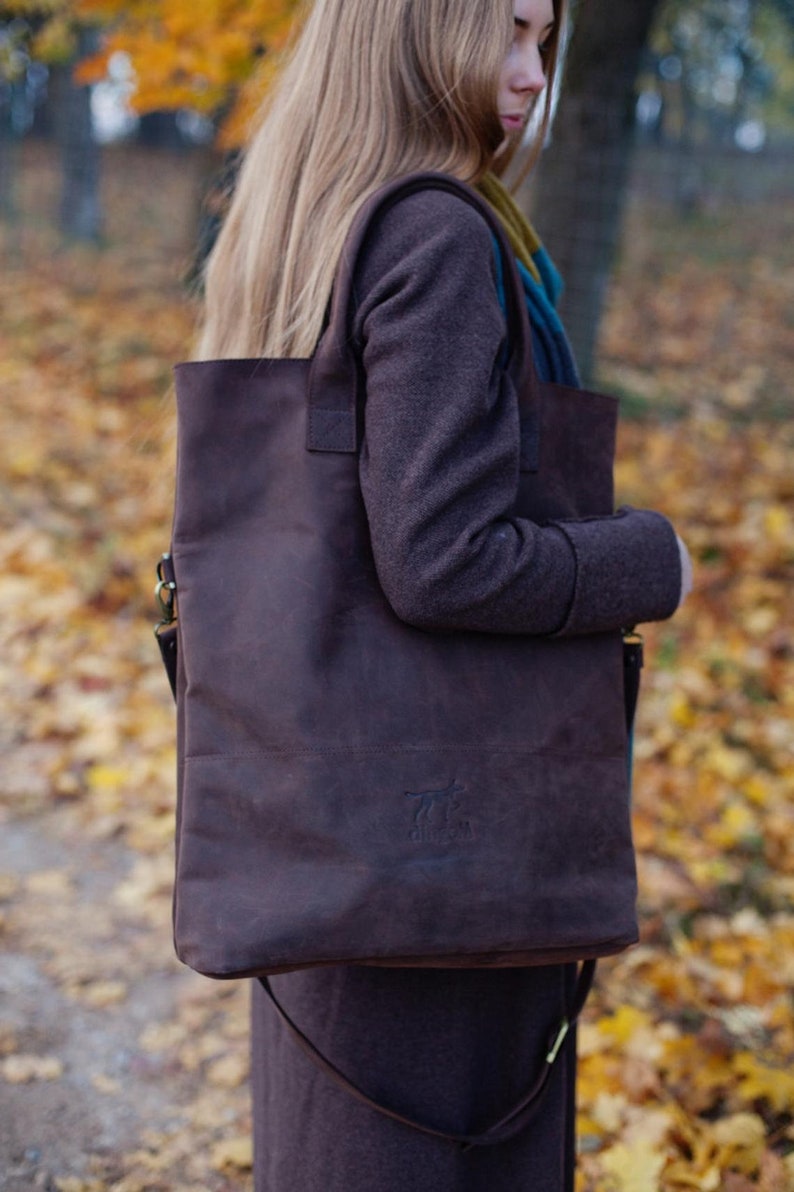 Large Foldover Purse Bag With Long Handle Long Tote - Etsy