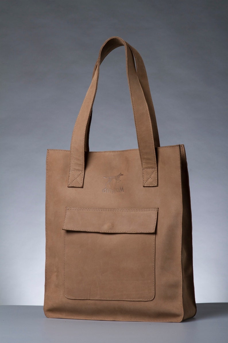 Brown Leather Tote Bag Leather Tote Shoulder Bag Brown | Etsy