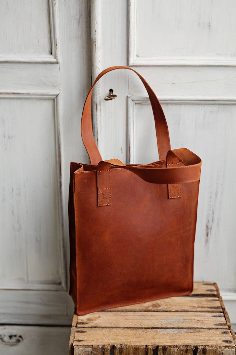 Brown Leather Tote Leather Tote Bag Leather Tote Tote Bag - Etsy