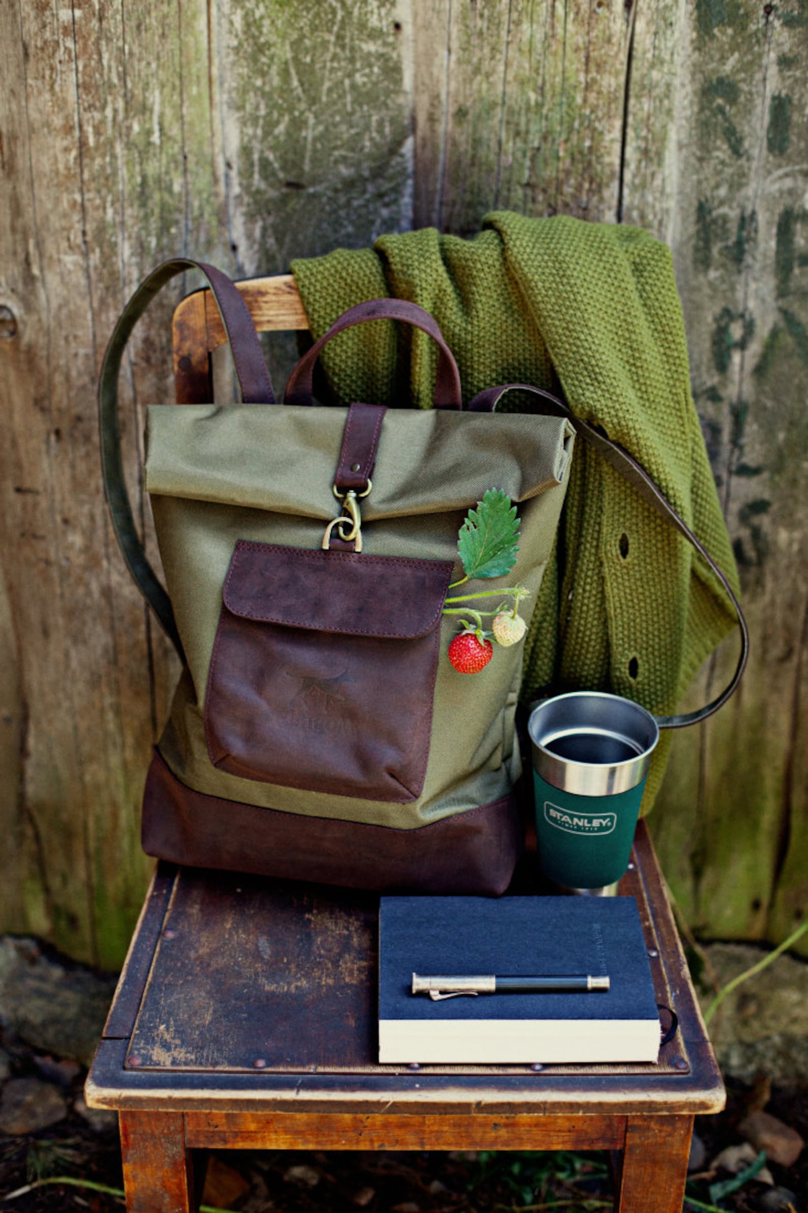 Leather Canvas Backpack for Women Canvas Backpack Leather | Etsy