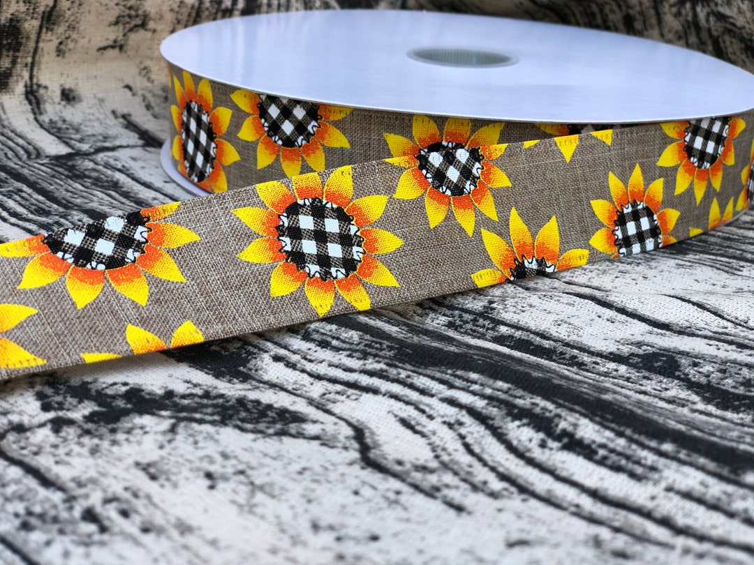 Sunflower Ribbon / Wired Sunflower Ribbon / Fall Ribbon / - Etsy