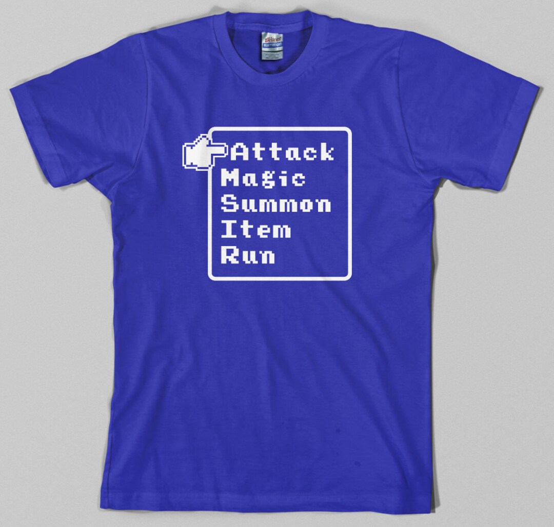 RPG Final Fantasy T Shirt - Battle Menu, Videogame, Nes, Snes, 8 Bit ...