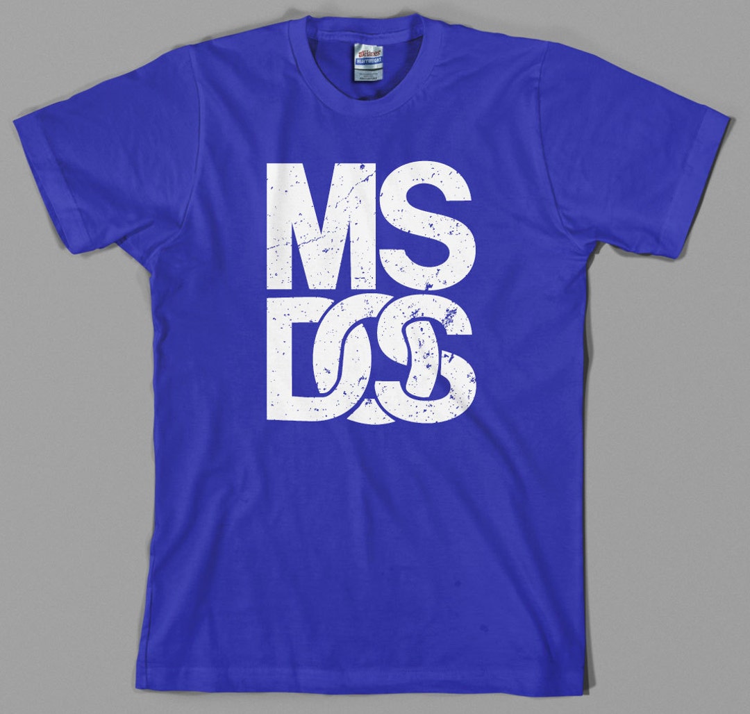 MS DOS T Shirt Vintage Retro 80s Computer Logo Windows Microsoft Pc Mac ...