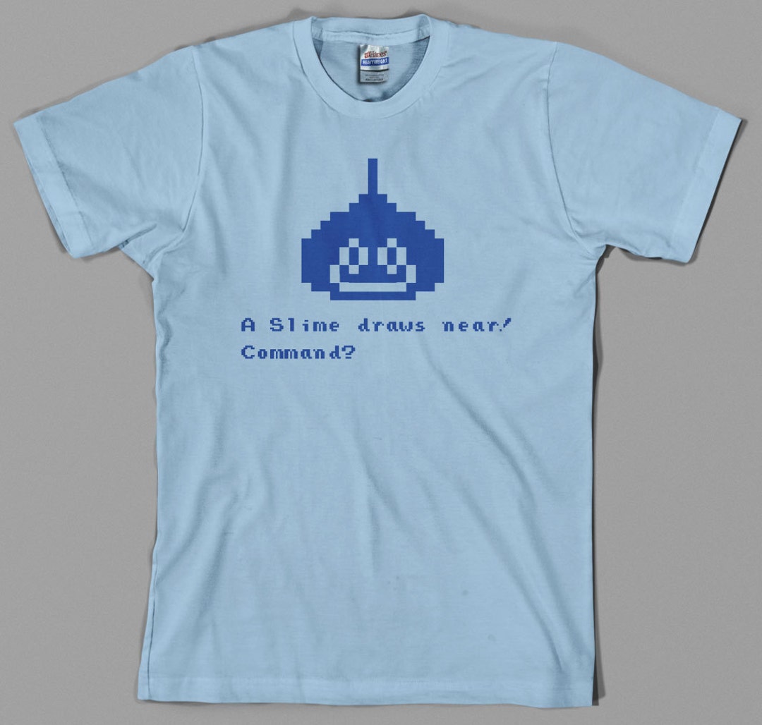 Dragon Warrior Quest T Shirt - Blue Slime, Videogame, Nes, Snes, 8 Bit ...
