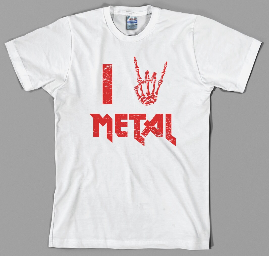 I Heart Metal T Shirt Love Heavy Rock Punk Iron Madien | Etsy