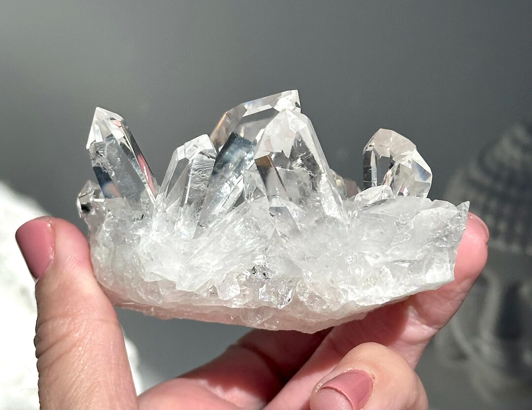 3.8” Dazzling Silver Quartz Cluster With Etchings - Corinto, Brazil - Etsy