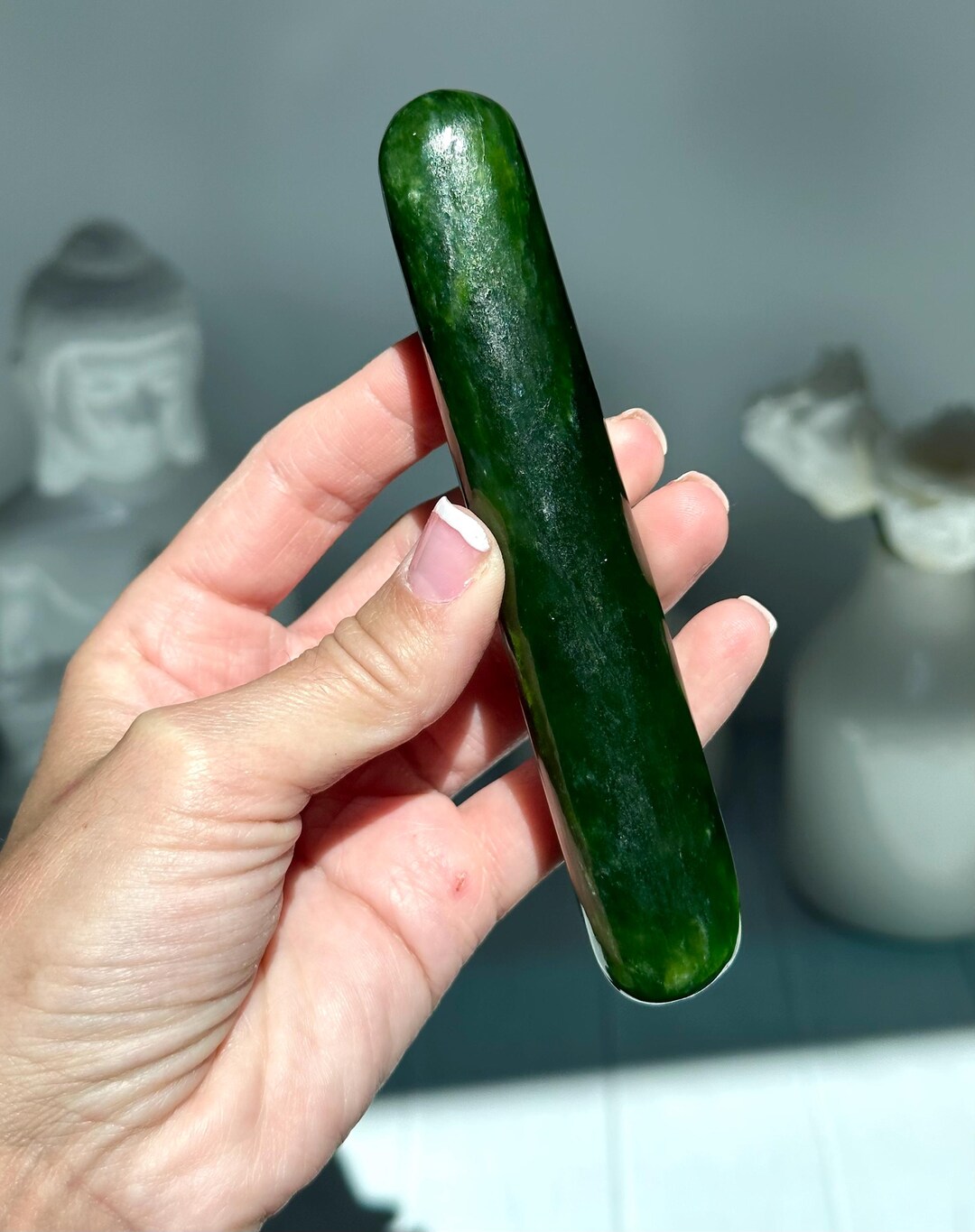 5.1” Nephrite Jade Wand - Etsy
