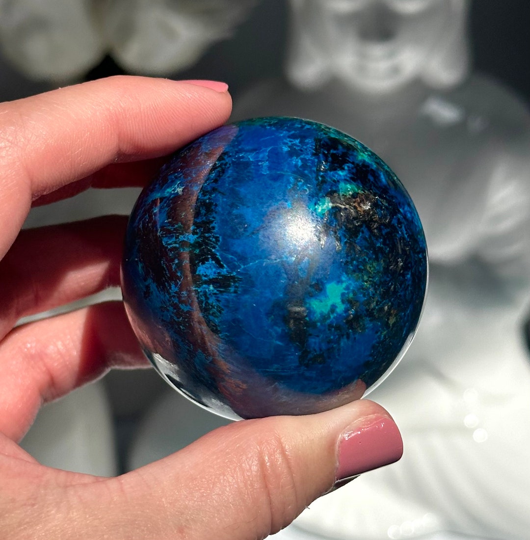 53mm Quantum OCHO Sphere With Shattuckite, Malachite, Chrysocolla ...