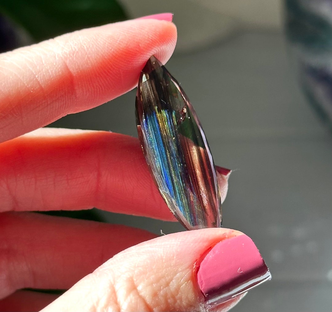 1.5,” 25ct VERY RARE Faceted Gem Quality Rainbow Scapolite - UV ...