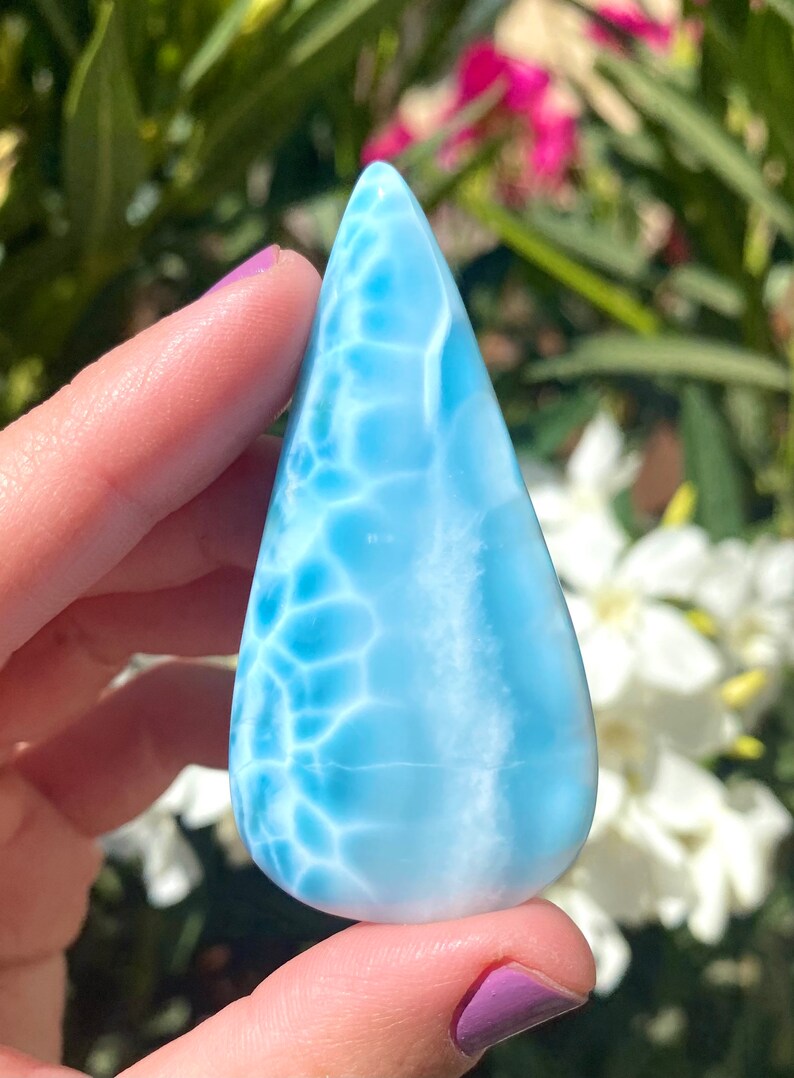 AA Larimar Tear Drop Dominican Republic - Etsy