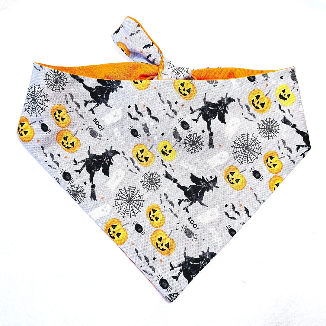 Halloween Bandana, Pumpkin Bandana, Witch Ghost Dog Scarf, Halloween ...