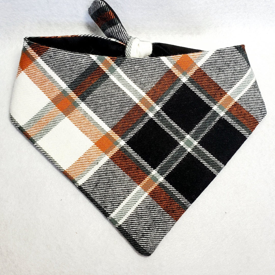 Fall Bandana Plaid Bandana Flannel Bandana Fall Black and - Etsy