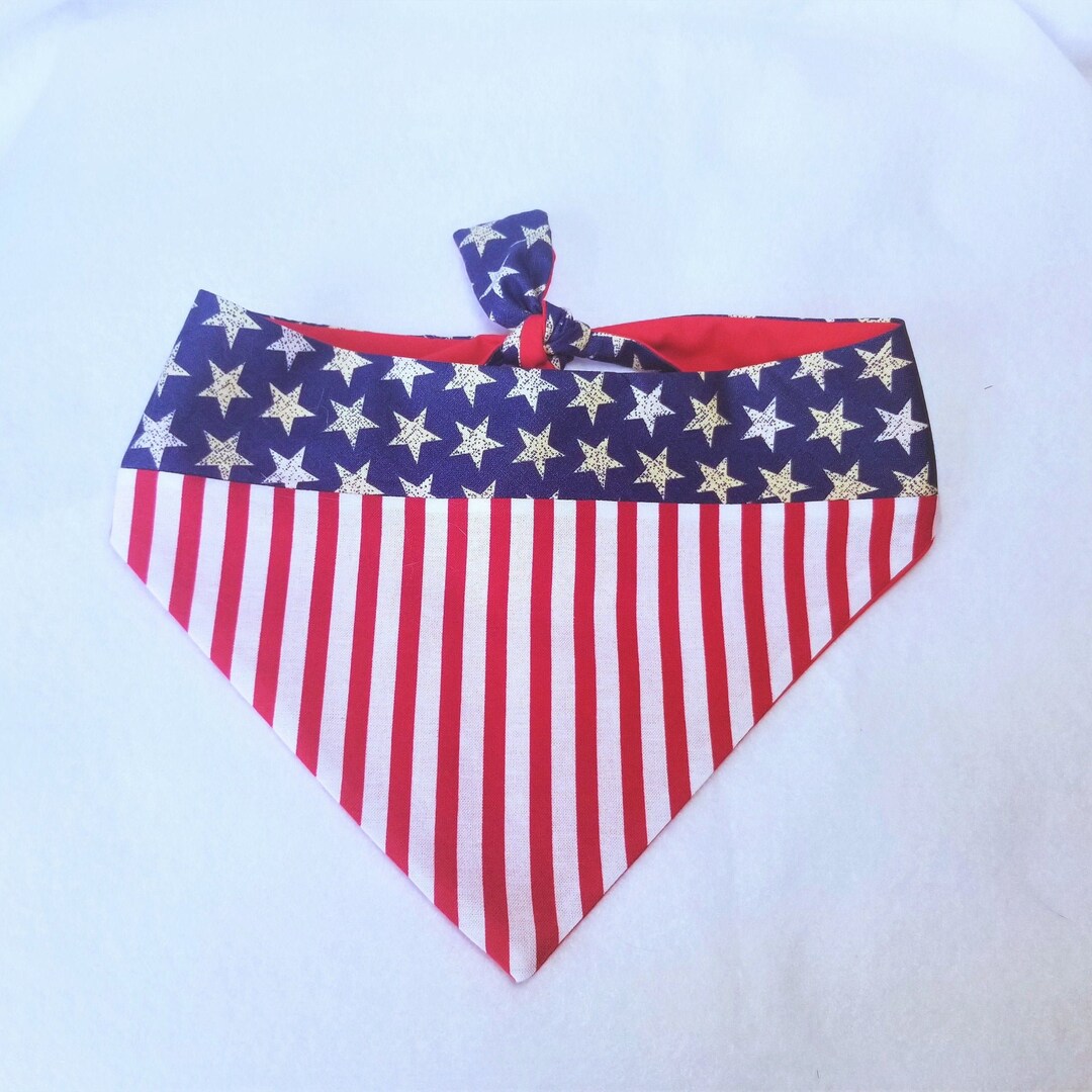 4th of July American Flag Bandana, Red, White, and Blue Bandana ...