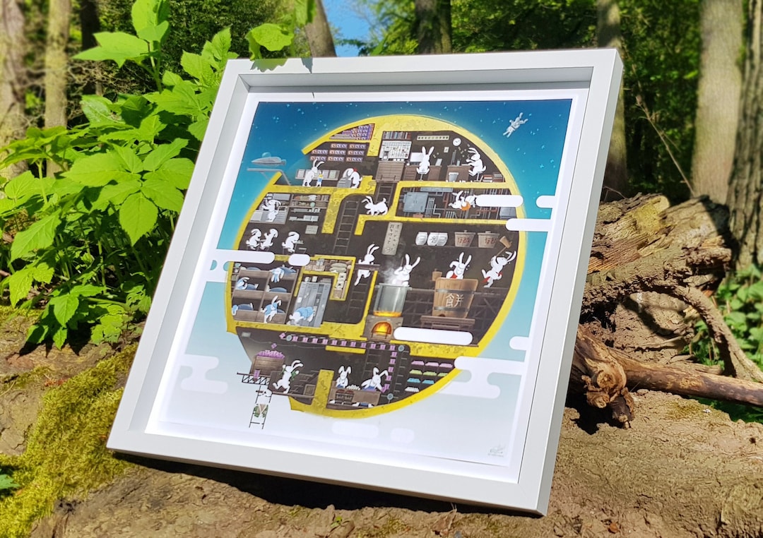 Mochi Moon Rabbit 'tsuki No Usagi' Poster Print - Etsy