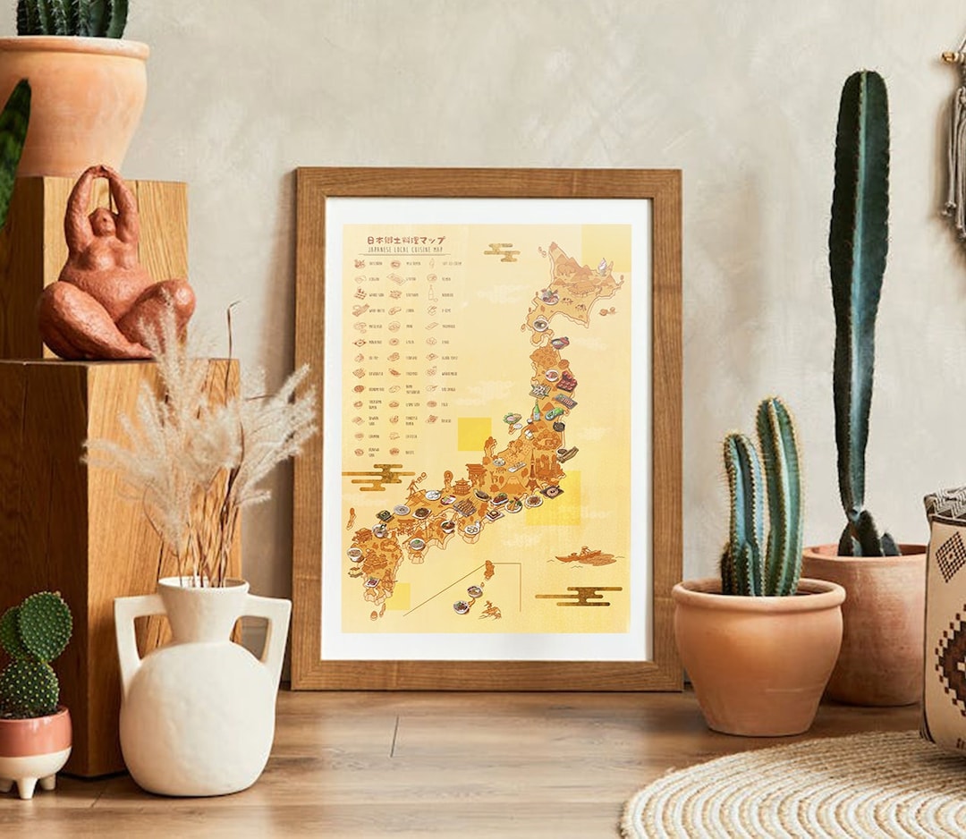 Japan Local Cuisine Food Map Print - A2/16.5x23.6" Poster - Etsy