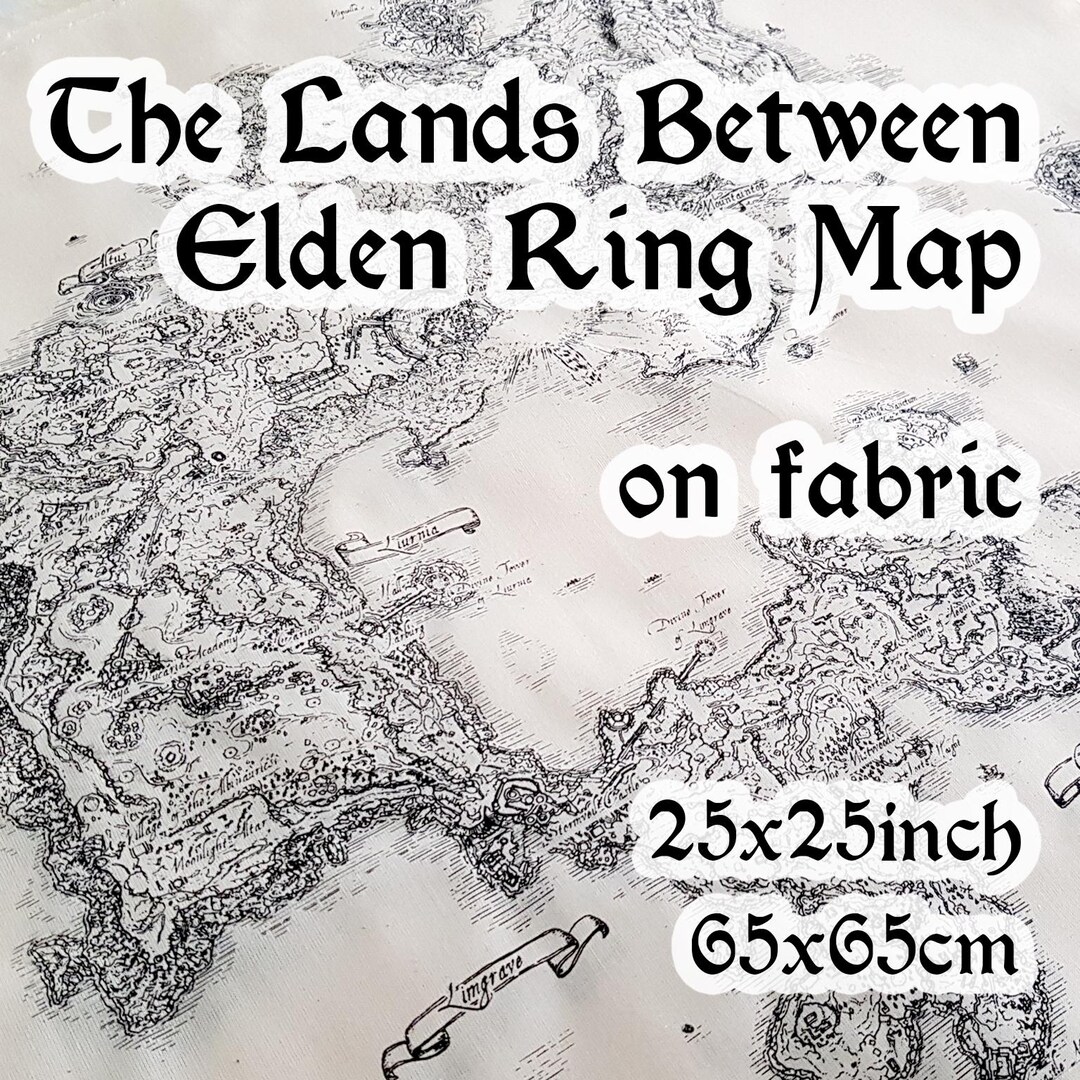 The Lands Between - Large Screenprint Map on Fabric - Etsy