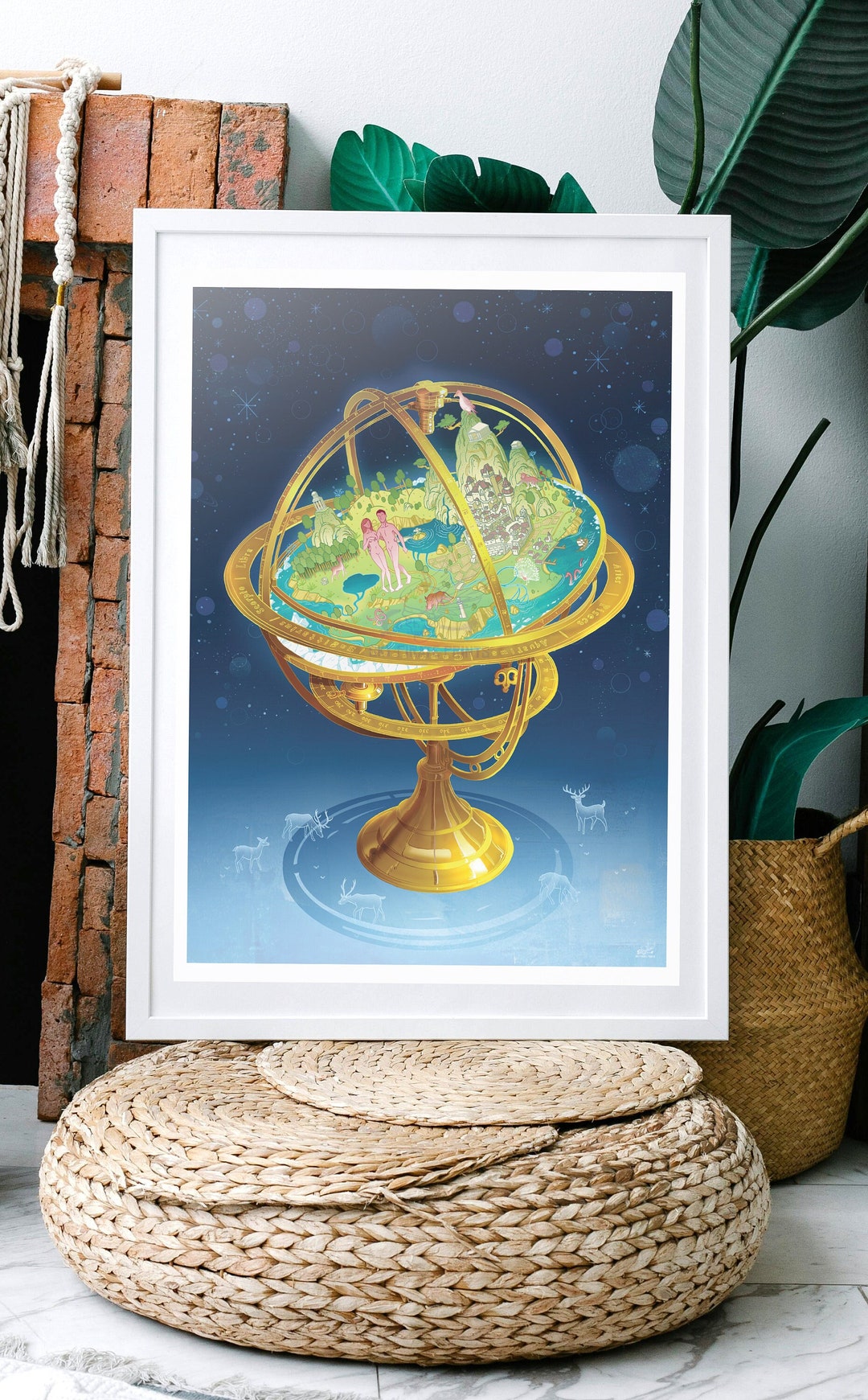 Flat Earth Armillary Sphere Print - A2/16.5x23.6" Poster - Etsy