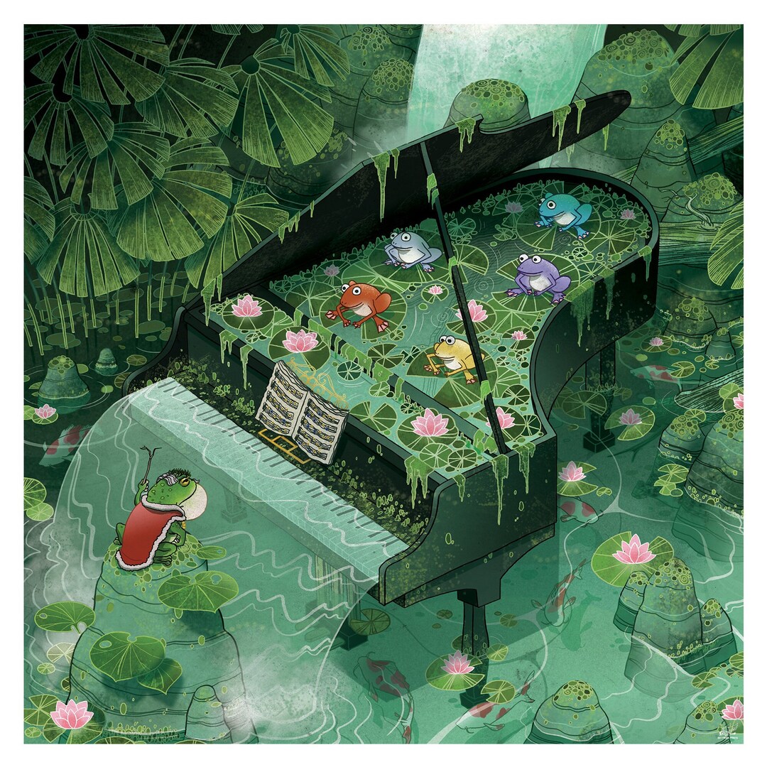 Don Gero Frog Choir Large Poster Print - Etsy