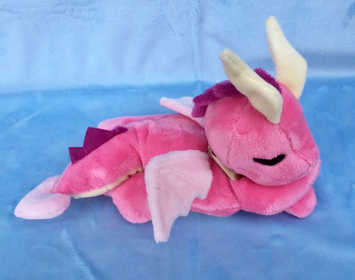 Baby Pink Heart Plush Dragon Pendragons Baby Bean Plush - Etsy