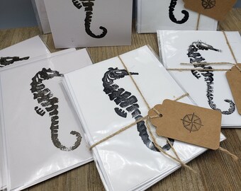 Seahorse Block Print - Etsy