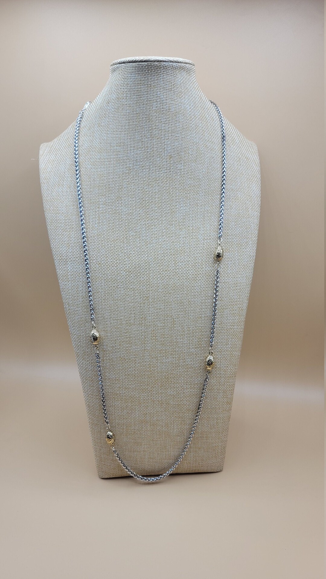 Signed PD Crown Detailed Oval Gold & Silver Layered - Etsy