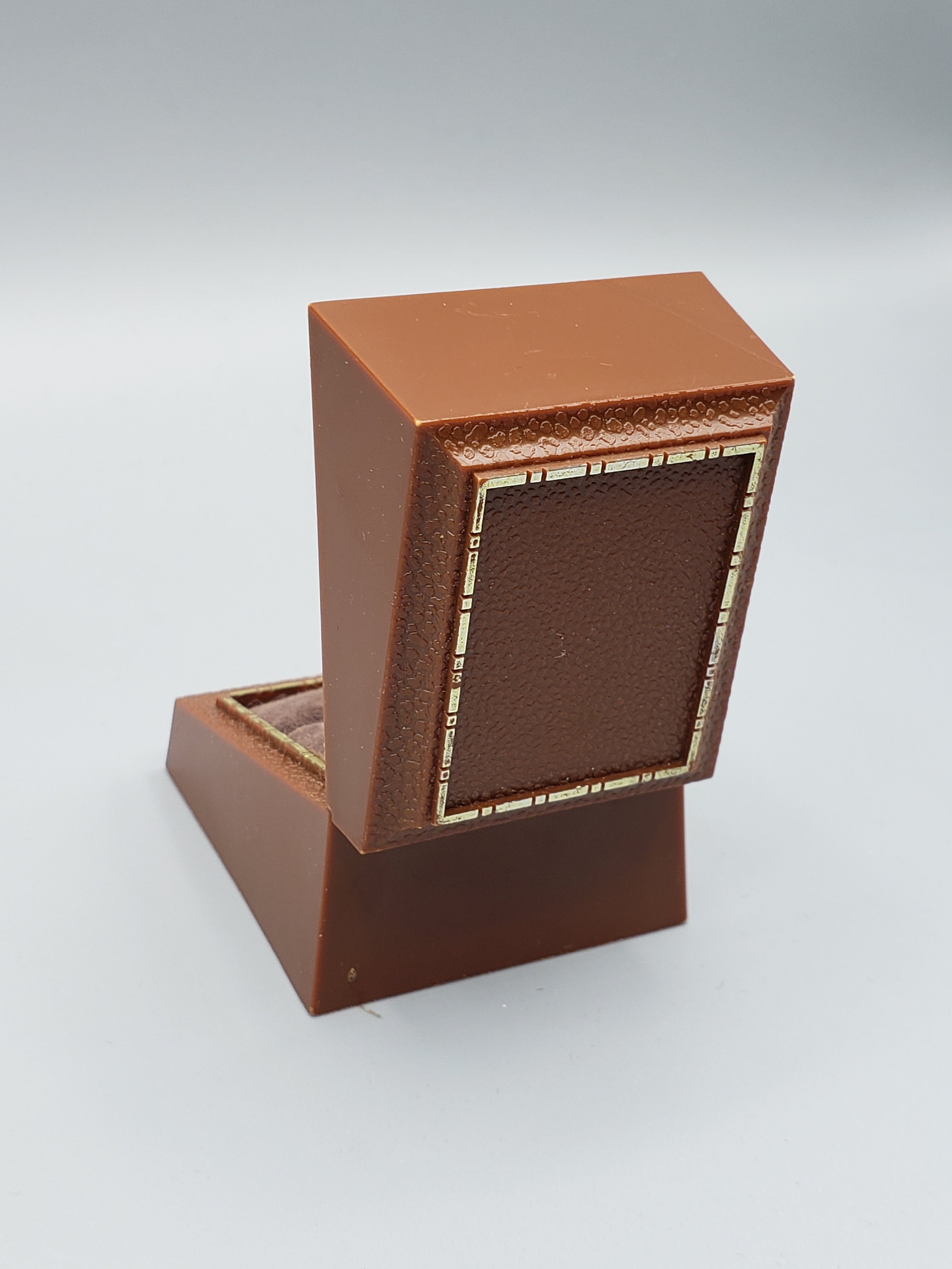 Brown & Gold Hard Ring Box Presentation Box Antique Jewelry - Etsy UK