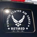 US Air Force Sticker USAF Wings Military Vinyl Decal Car Truck Window ...