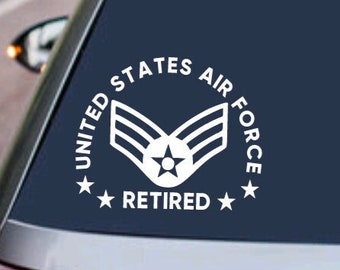 AIR FORCE RETIRED Decal Usaf United States Military Armed Forces Airman ...