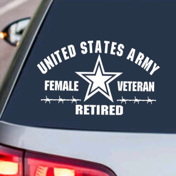 Female Veteran Car Decal - Etsy