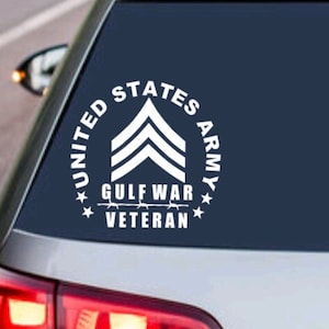 US ARMY SERGEANT Gulf War Veteran Decal - United States Military Usa ...