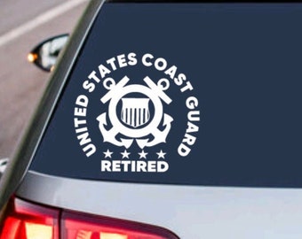 COAST GUARD Retired Truck Decal Car Truck Suv Window Sticker Armed ...