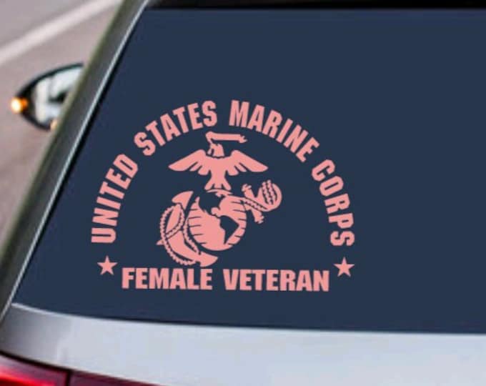 MARINE CORPS FEMALE Veteran Decal Usmc United States Military Armed ...
