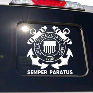 US COAST GUARD "semper Paratus" - Truck Slide Window Decal - Uscg ...