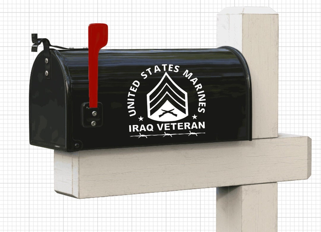 MAILBOX COVER Marine Corps Iraq Sergeant 2 Vinyl USMC Decals Veteran ...