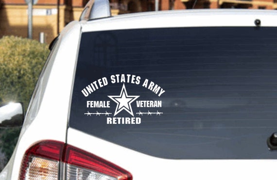 Us ARMY RETIRED FEMALE Veteran Decal United States Military | Etsy