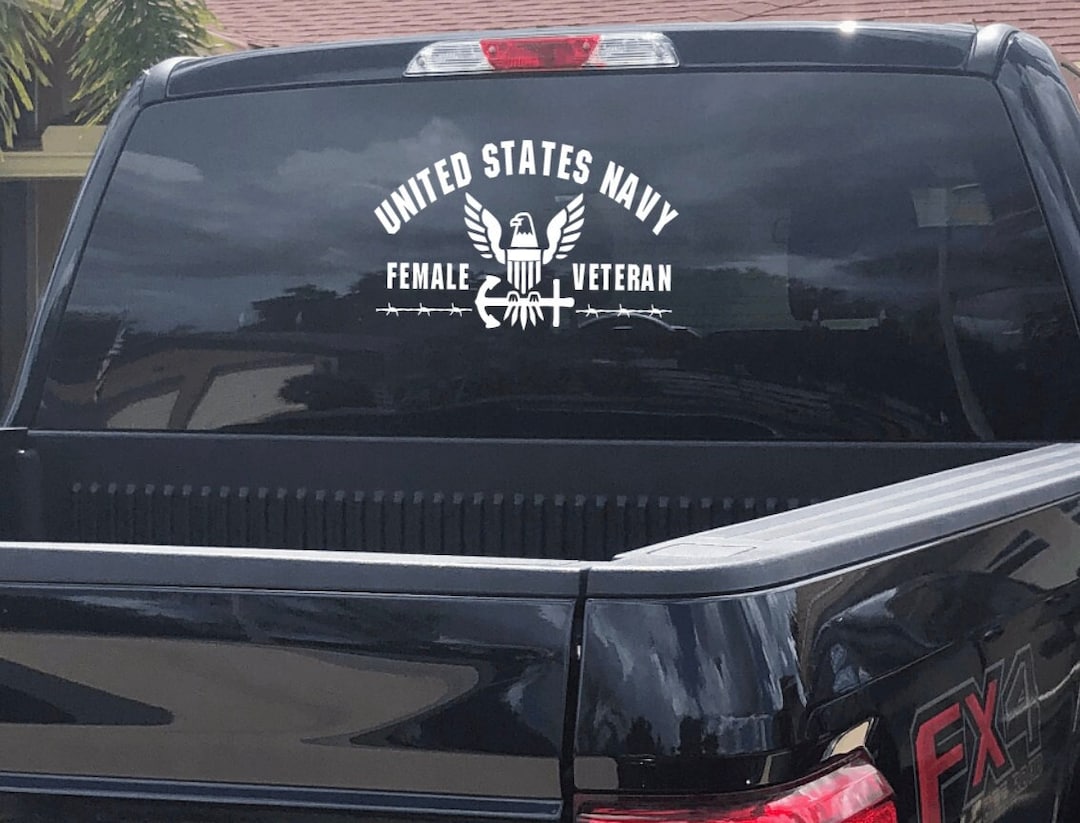 US NAVY Female Veteran - Truck Slide Window Decal - USN United States ...