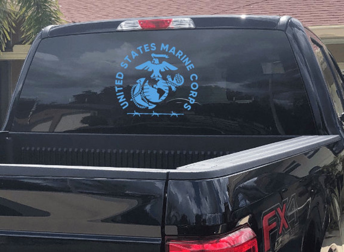 TRUCK DECAL USMC United States Marine Corps Logo Large - Etsy