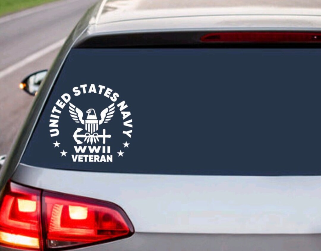 NAVY WWII VETERAN Decal United States Usn Military Armed Forces Sailor ...