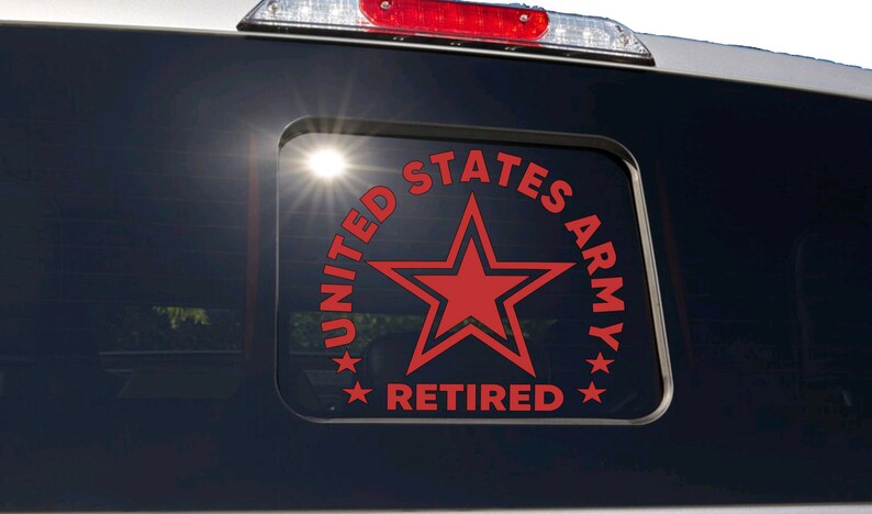 US ARMY Retired - Truck Slide Window Decal - USA United States Veteran ...