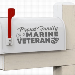 MAILBOX COVER Marine Corps Proud Family 2 Vinyl USMC Logo Decals Armed ...