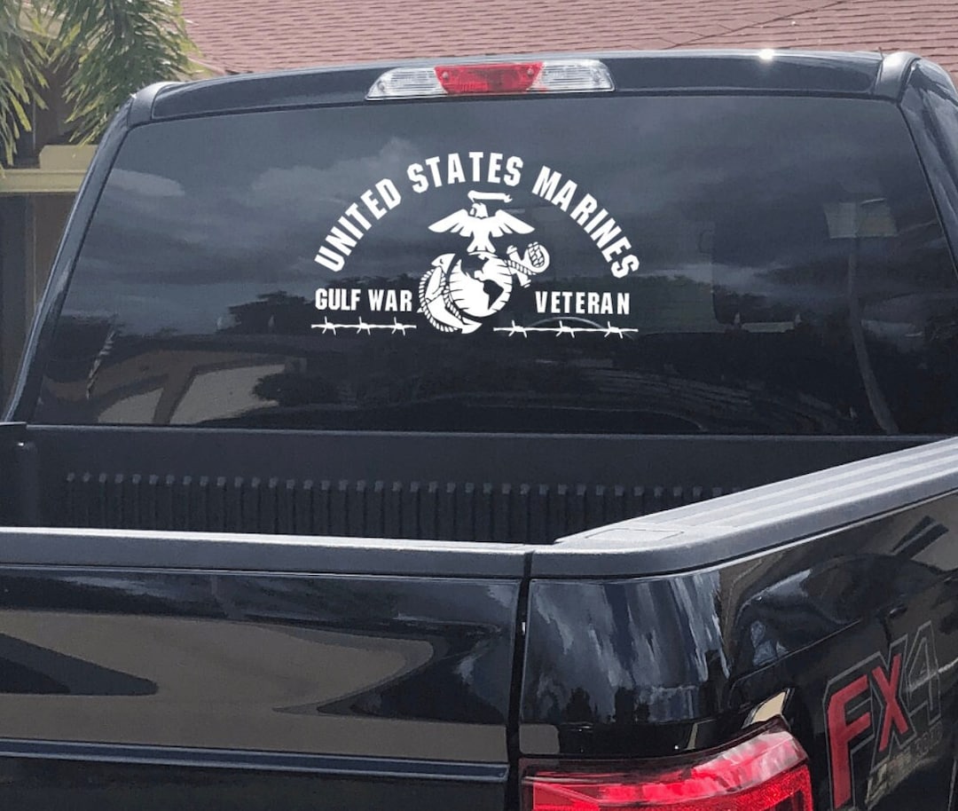 TRUCK DECAL USMC United States Marines Gulf War Veteran Large 10" Truck ...