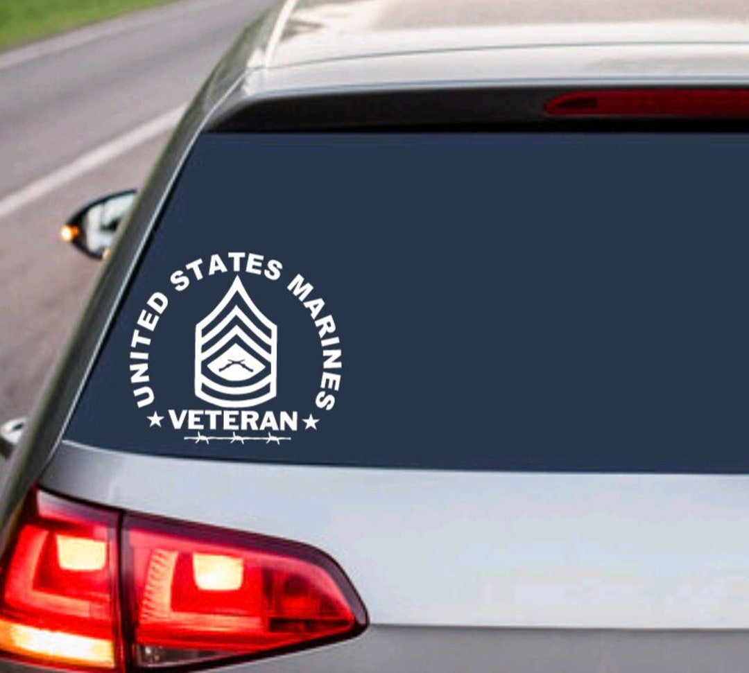 MARINE CORPS VETERAN Gunnery Sergeant Decal Usmc Military Armed Forces ...