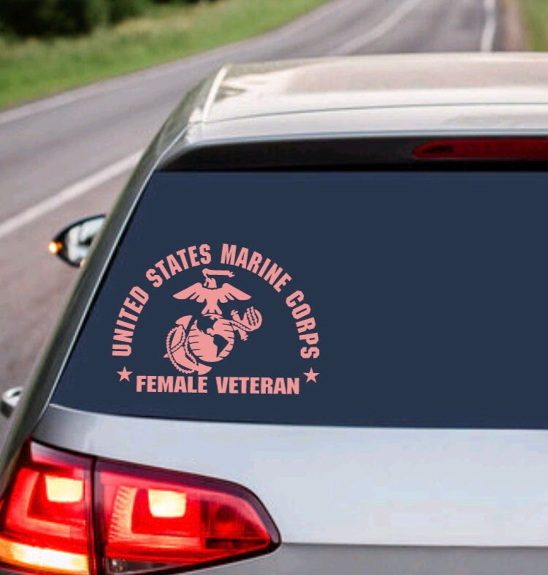 MARINE CORPS FEMALE Veteran Decal - Usmc - United States Military Armed ...