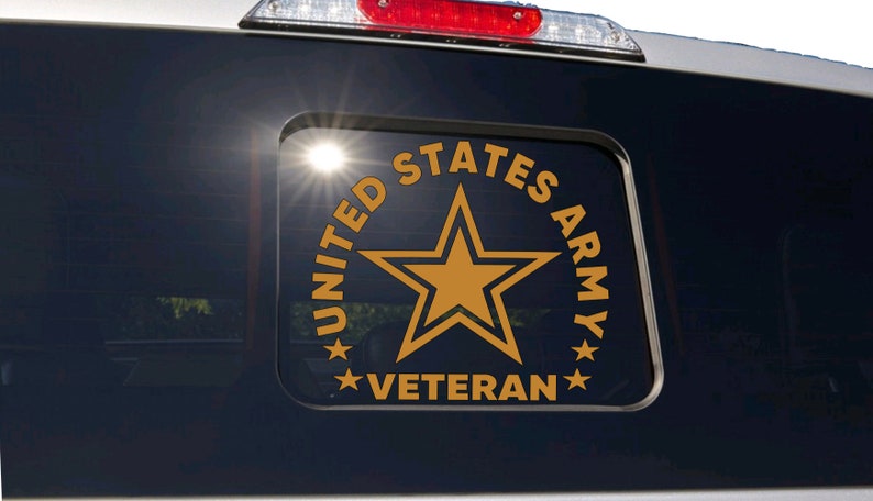 US ARMY Veteran - Truck Slide Window Decal - USA United States Retired ...