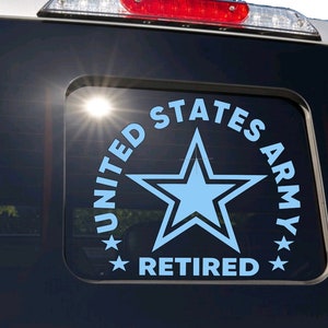 US ARMY Retired - Truck Slide Window Decal - USA United States Veteran ...