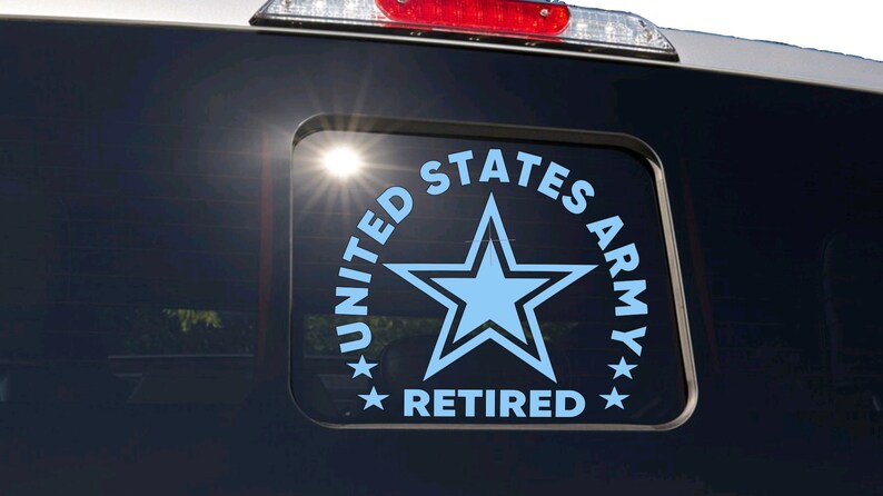 US ARMY Retired - Truck Slide Window Decal - USA United States Veteran ...
