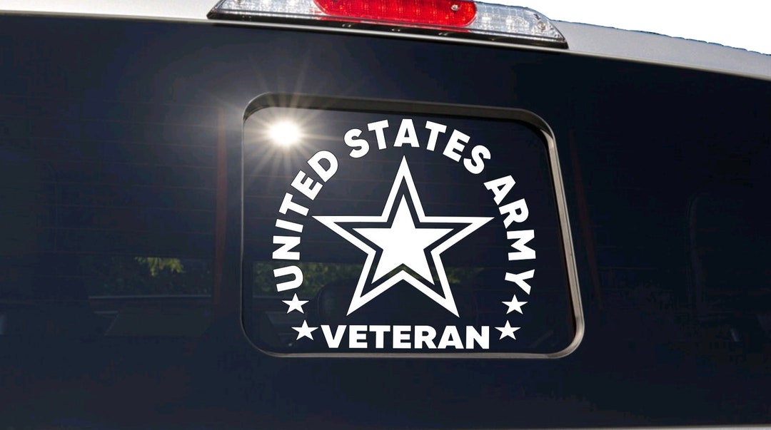 US ARMY Veteran - Truck Slide Window Decal - USA United States Retired ...