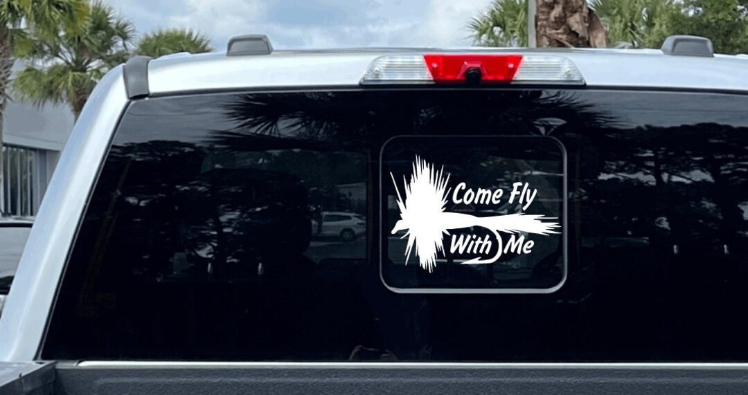 FLY FISHING DECAL - Truck Slide Window Sticker - Sport Fish ...