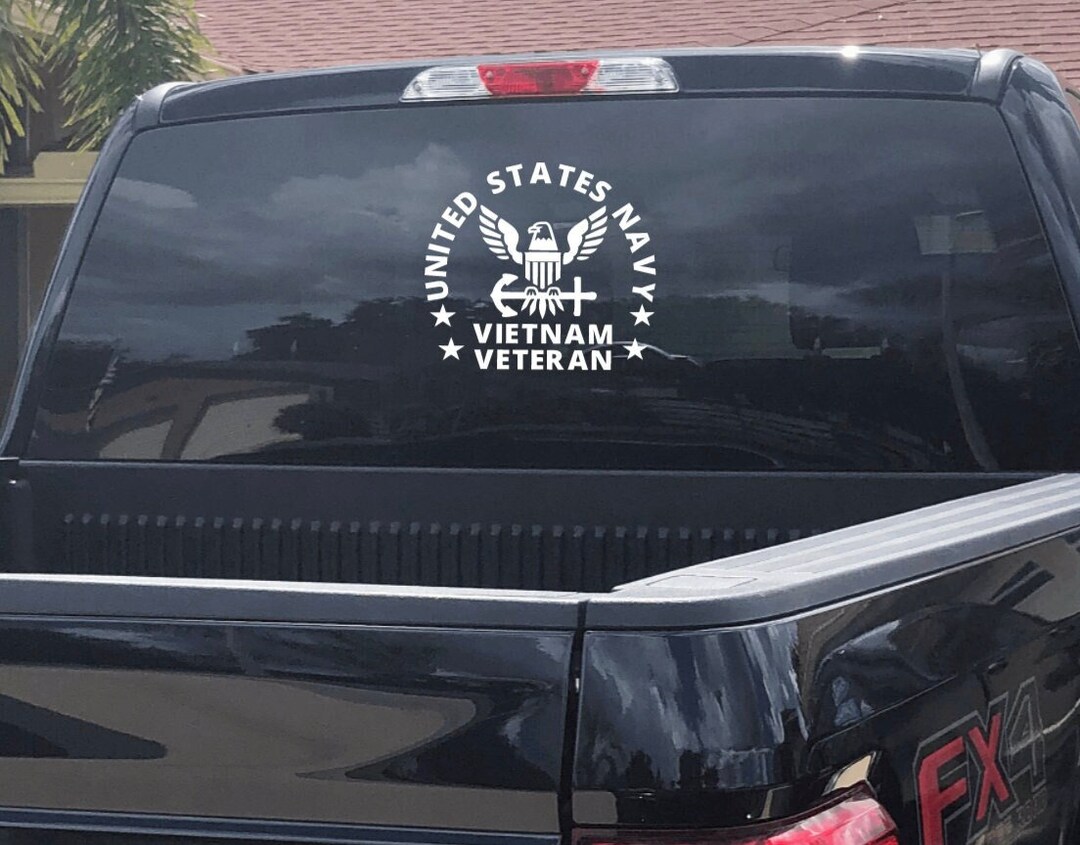TRUCK DECAL USN United States Navy Vietnam Veteran - Large 10" Truck ...