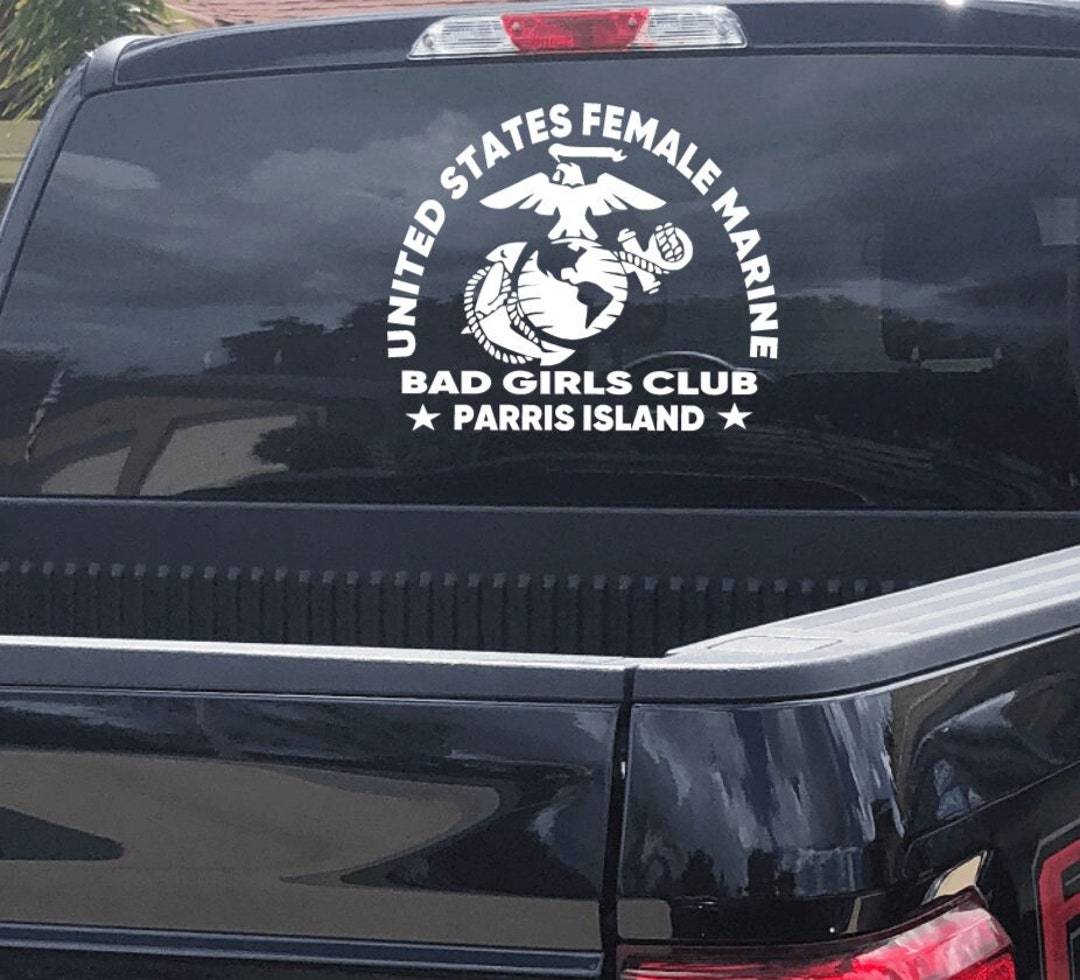 MARINE CORPS Female Truck Window 11" Decal - USMC "bad Girl's Club ...